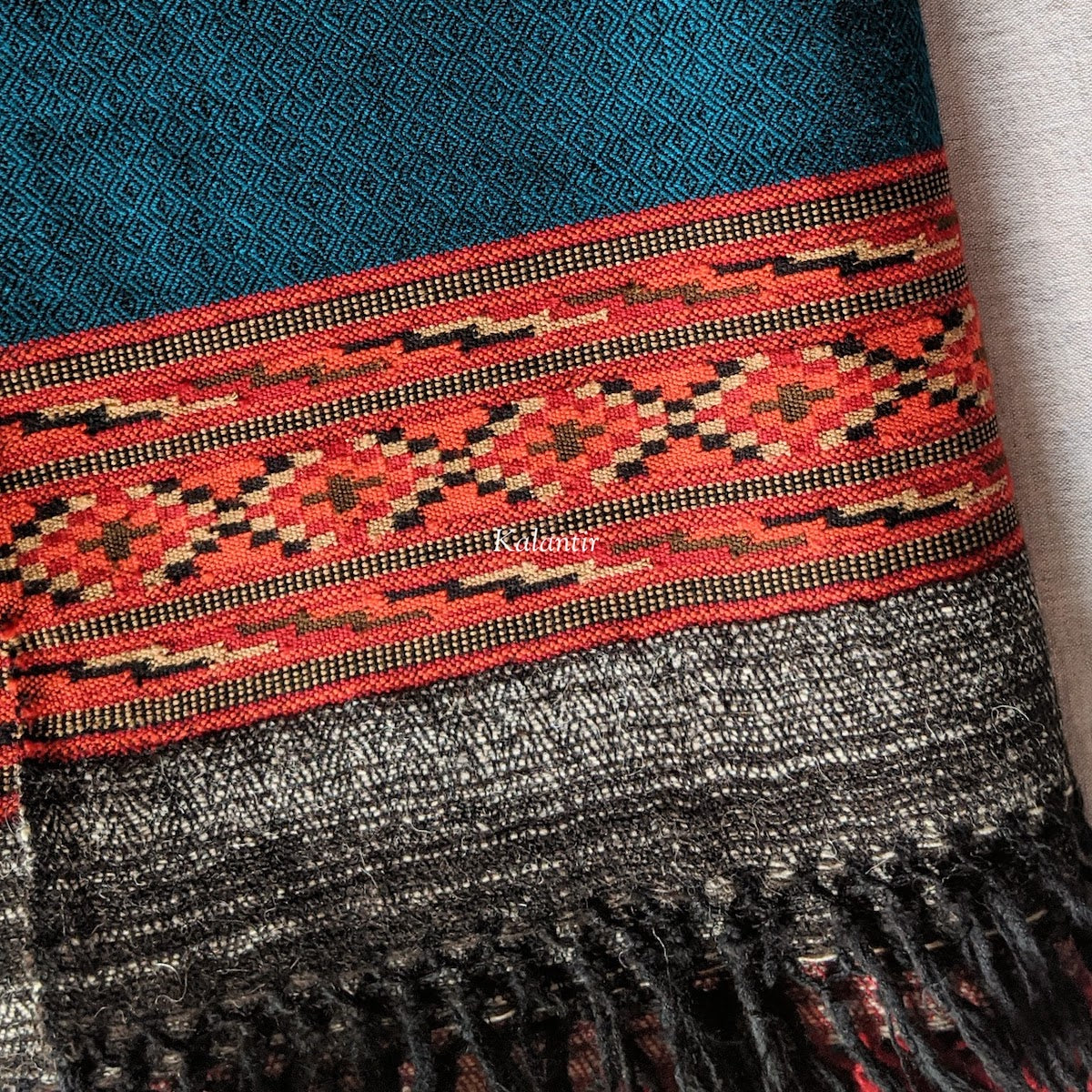 Multicoloured Pure Woollen Handwoven Kullu Shawl for Women | Buy on ...