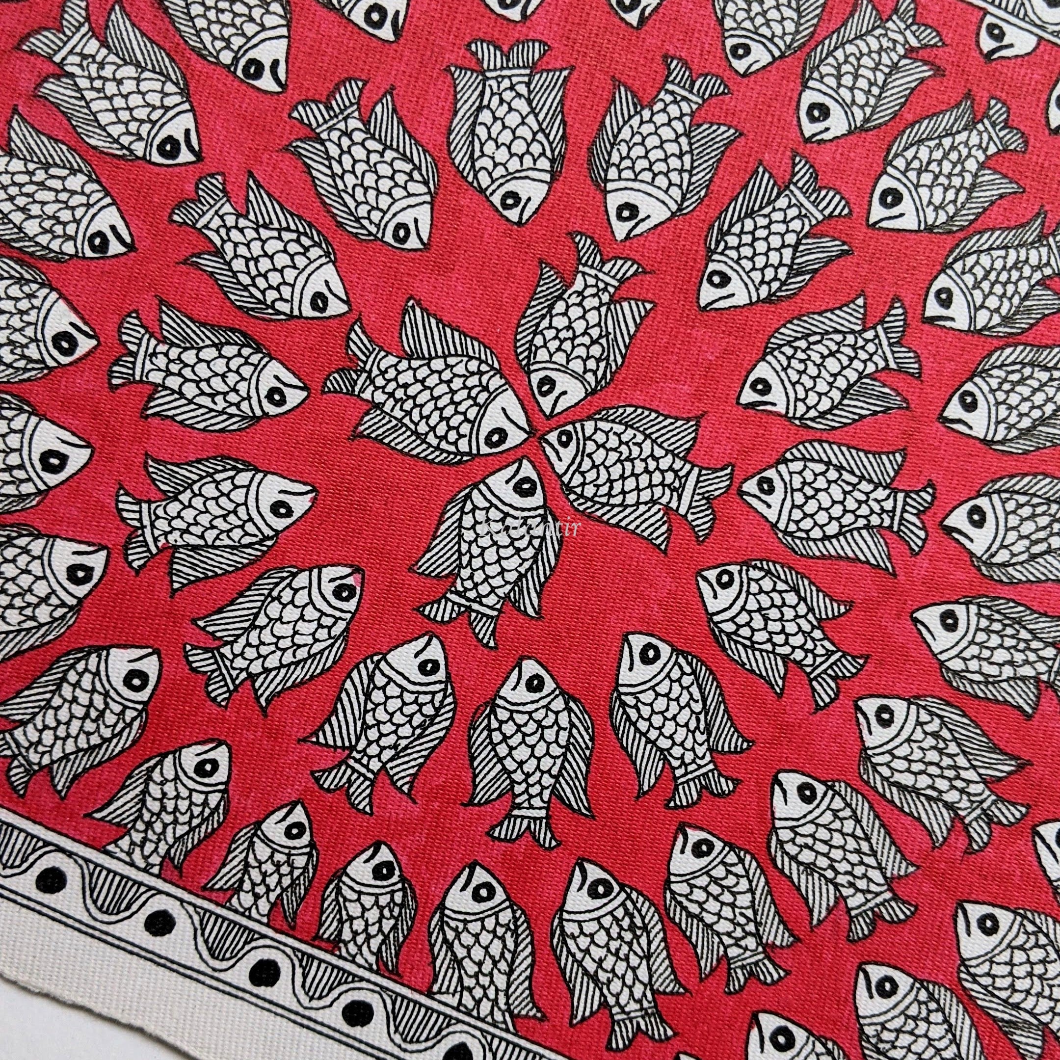 Colorful Fish Raas Madhubani Painting | Buy on Kalantir.com